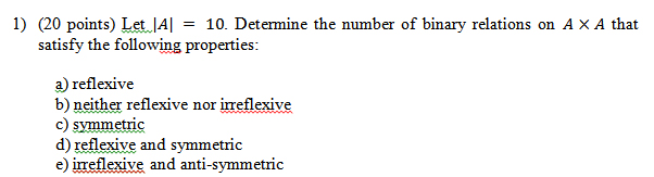 Solved Leta 10 Determine The Number Of Binary Relati 