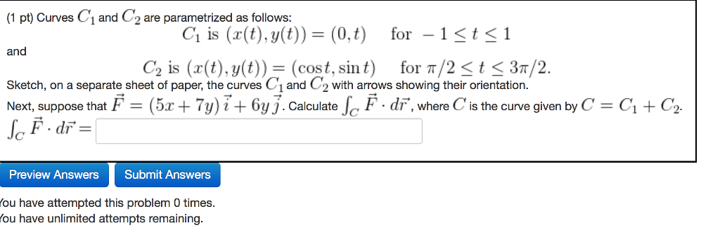 Solved Curves C_1 and C_2 are parameterized as follows: C_1 | Chegg.com