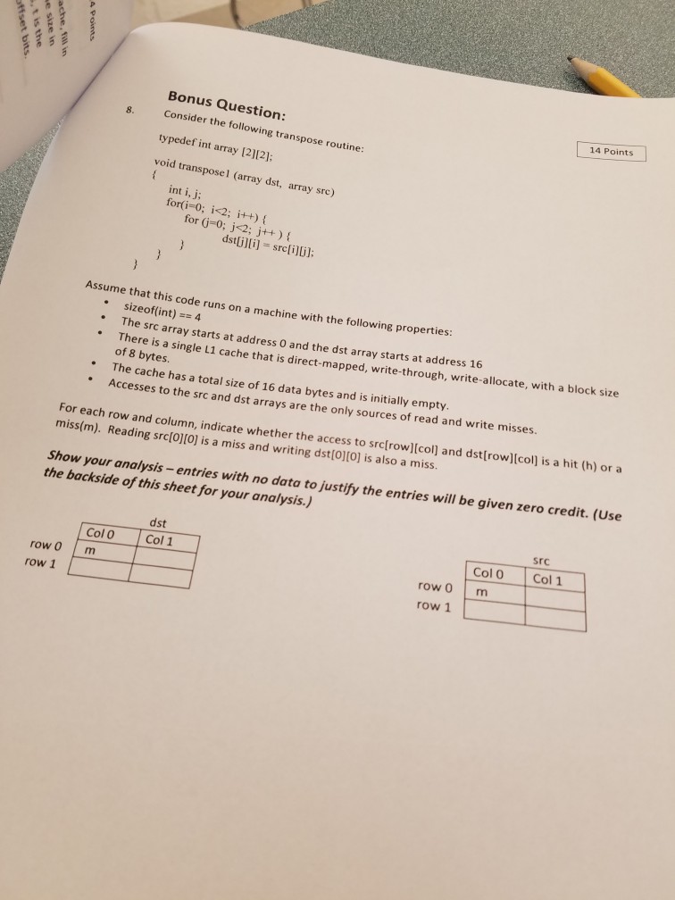 Solved Bonus Question: Consider the following transpose | Chegg.com