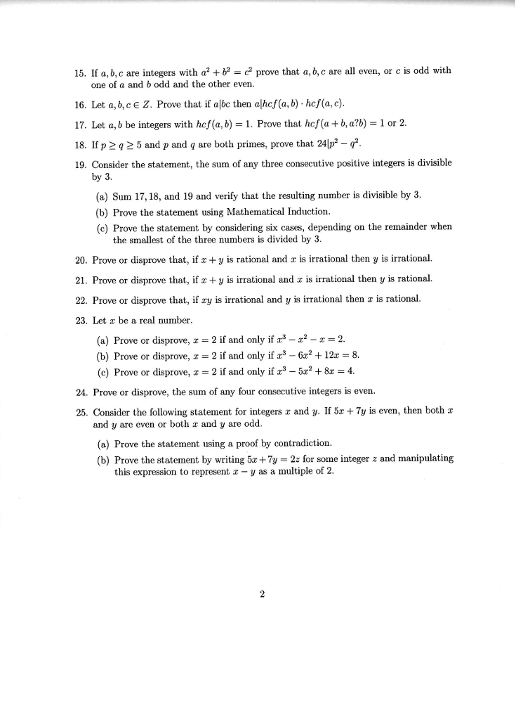 Solved If a, b, c are integers with a^2 + b^2 = c^2 prove | Chegg.com