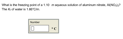 Solved What is the freezing point of a 1.10 m aqueous | Chegg.com