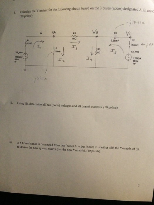 Solved Calculate the Y - matrix for the following circuit | Chegg.com