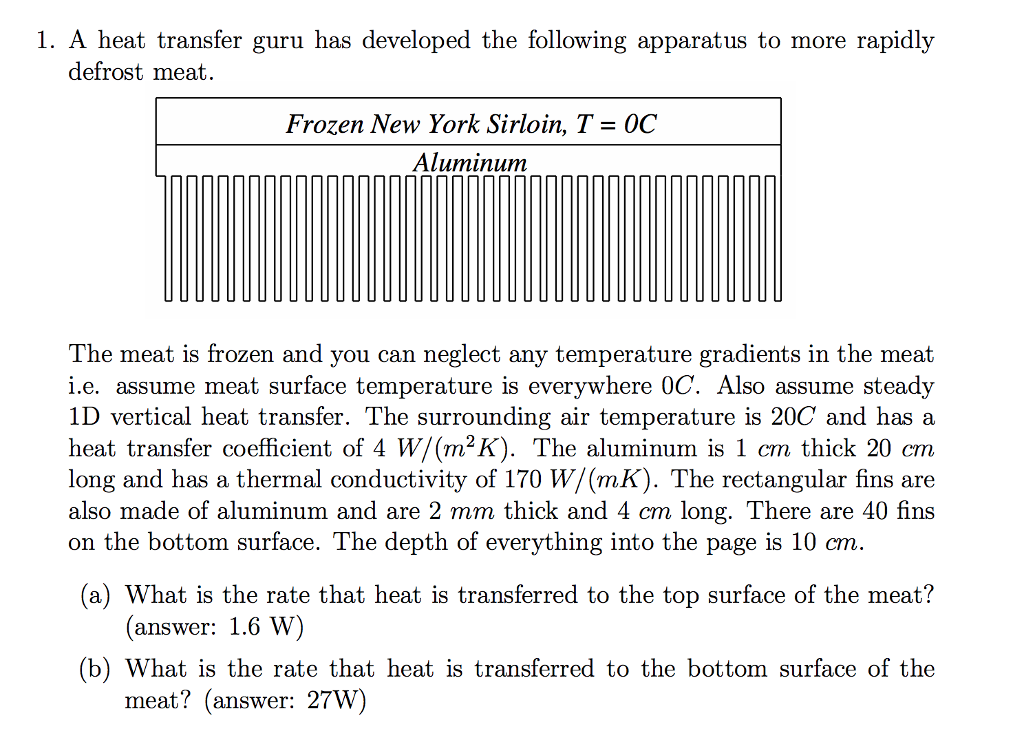 Solved 1. A heat transfer guru has developed the following | Chegg.com