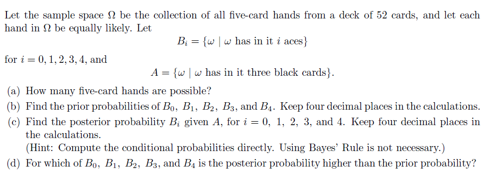 Solved Let the sample space ohm be the collection of all | Chegg.com