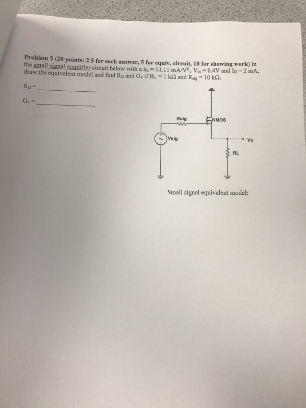 Solved Problem 5 (20 points: 2.5 for each answer, 5 for | Chegg.com