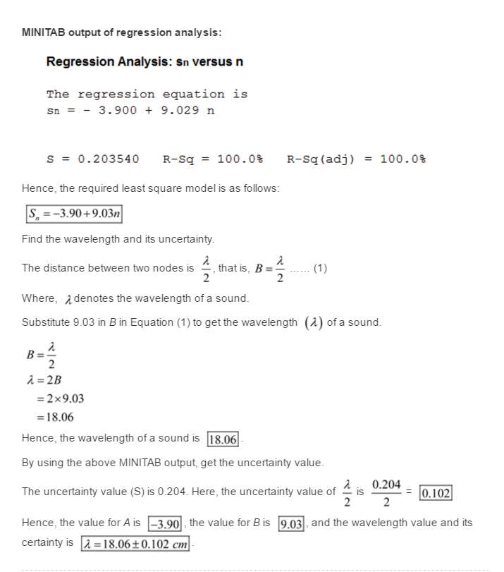 Solved MINITAB output of regression analysis Regression | Chegg.com