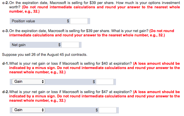 Solved Use the option quote information shown here to answer | Chegg.com