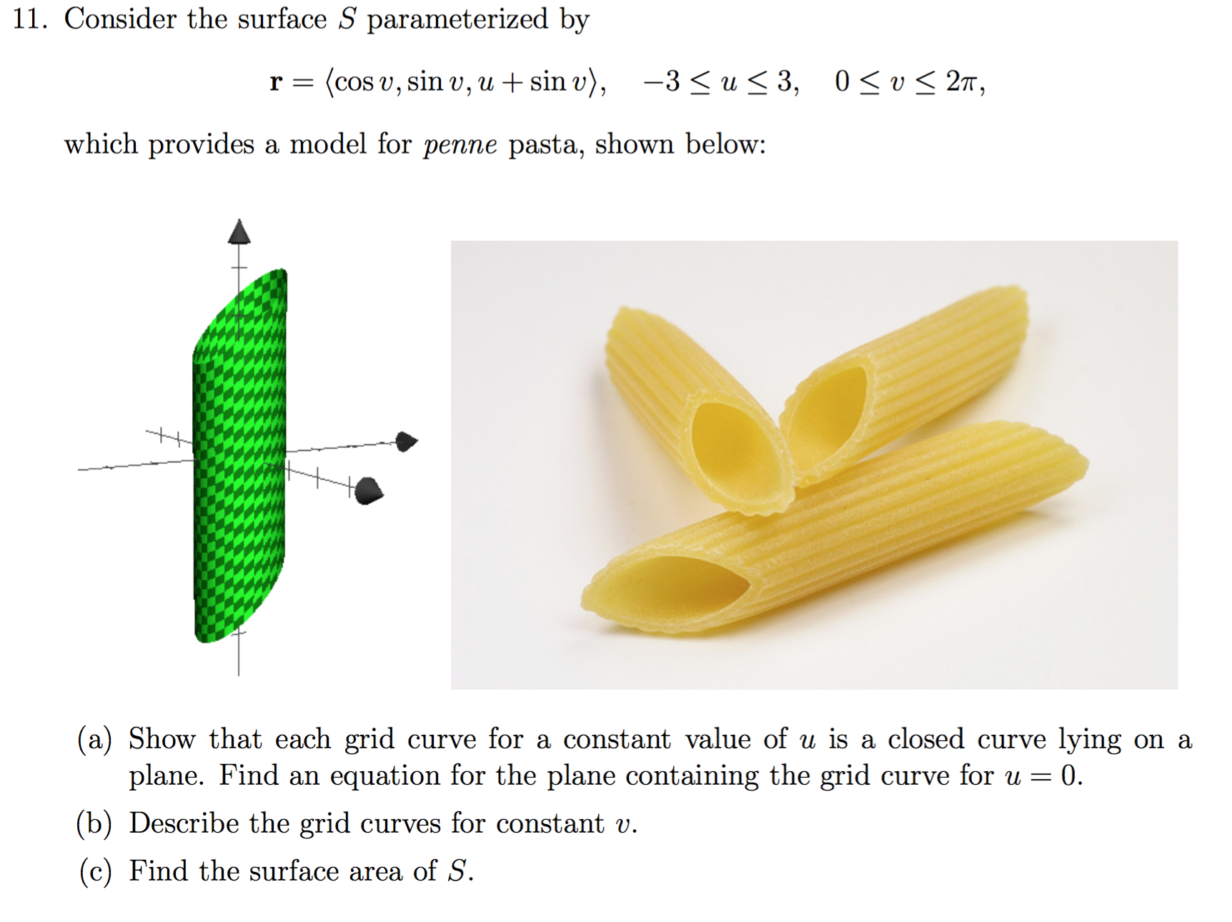 Solved Consider the surface S parameterized by r = , -3 le | Chegg.com