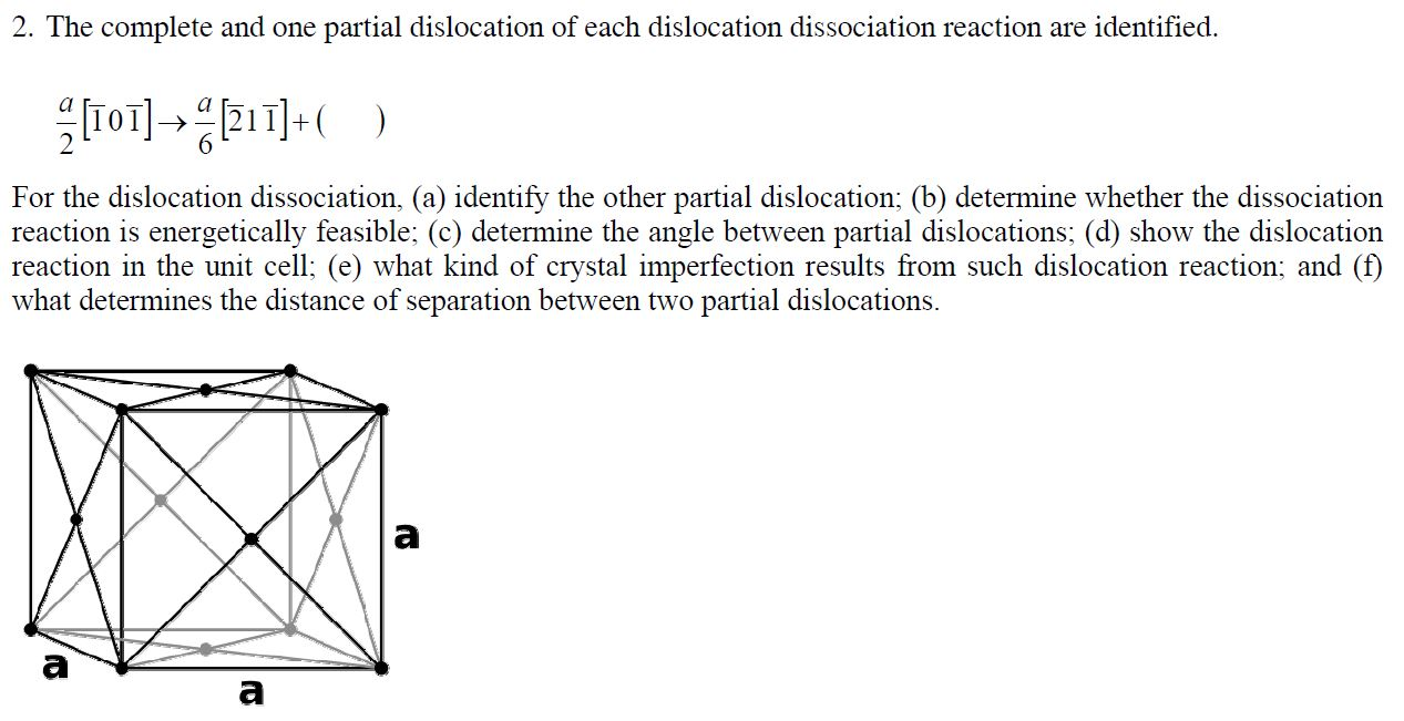 The complete and one partial dislocation of each | Chegg.com