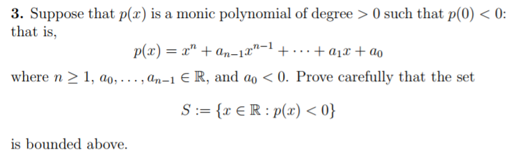 Solved 3. Suppose that p(x) is a monic polynomial of degree | Chegg.com