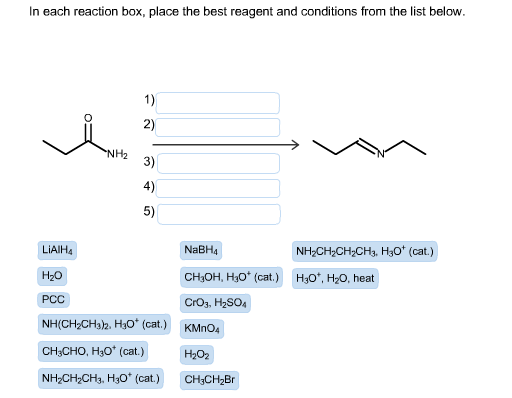Solved In each reaction box, place the best reagent and | Chegg.com