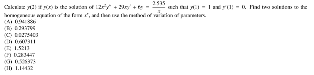 Solved Calculate y(2) ify(x) is the solution of 12xy" + 29xY | Chegg.com