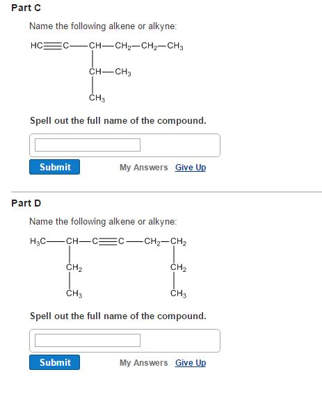 Solved Name the following alkene or alkyne H3C CH CH CH CH | Chegg.com