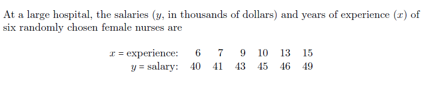 Solved At a large hospital, the salaries (y, in thousands of | Chegg.com