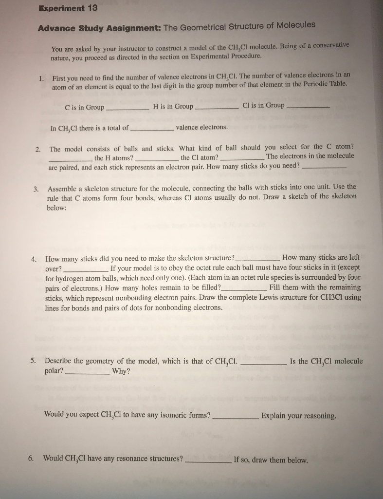 Solved Experiment 13 Advance Study Assignment: The | Chegg.com