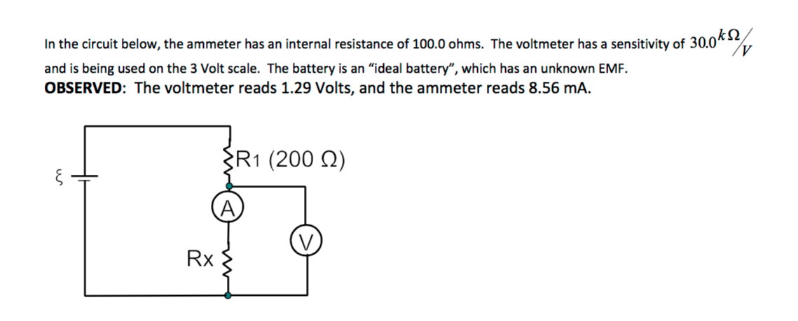 Solved k Ω In the circuit below, the ammeter has an internal | Chegg.com