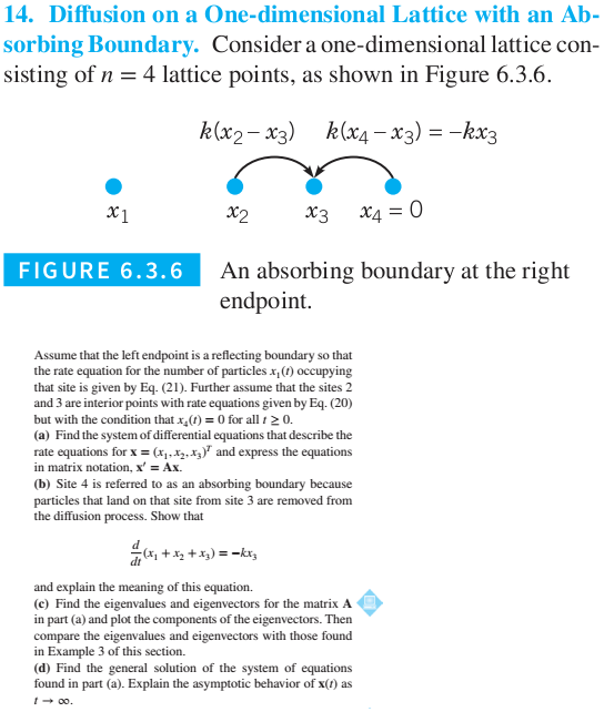 Solved Diffusion on a One-dimensional Lattice with an | Chegg.com