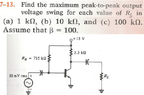 Solved 7-13. Find the maximum peak-to-peak output voltage | Chegg.com