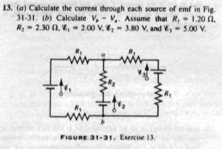 Solved Calculate the current through each source of emf in | Chegg.com