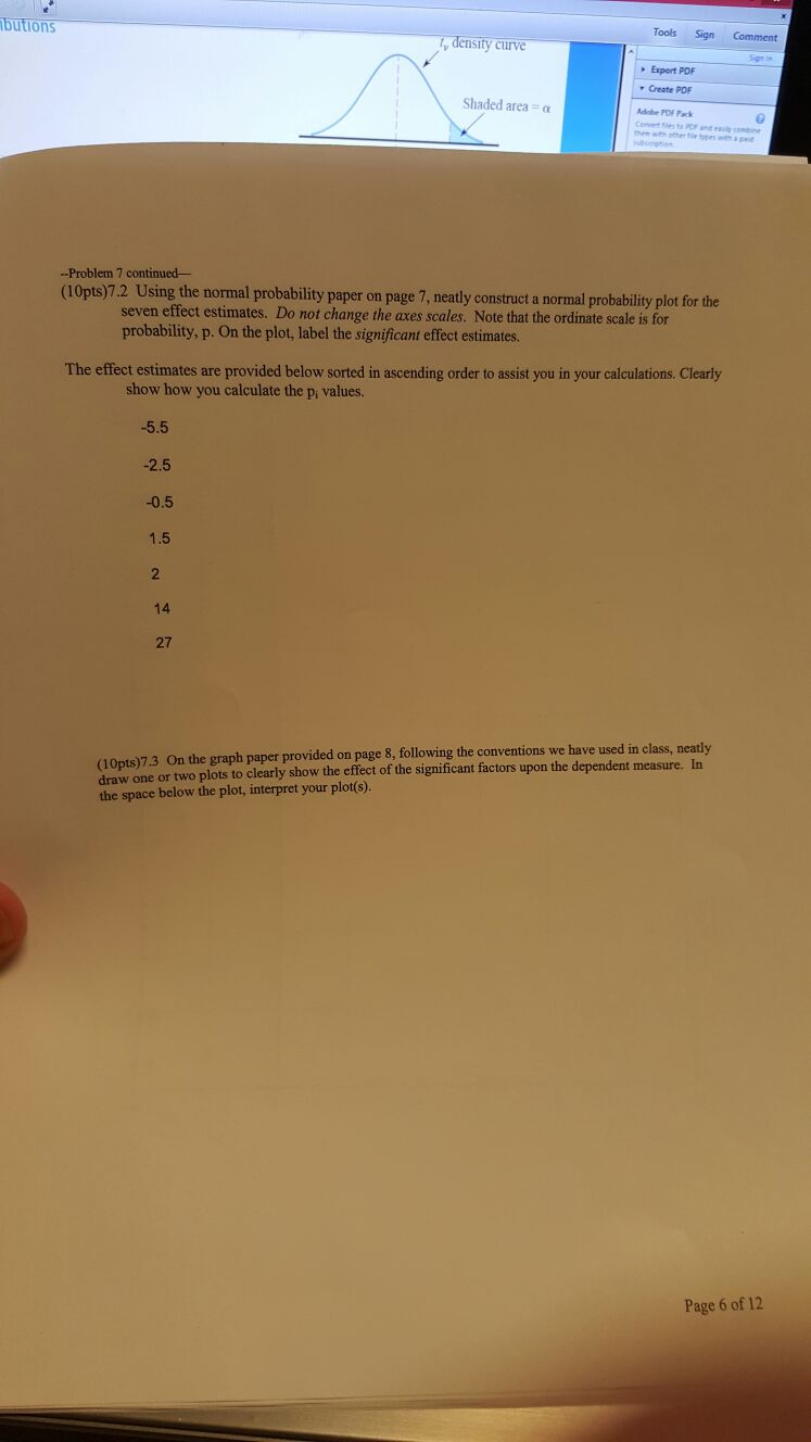 Using the normal probability paper on page 7, neatly | Chegg.com