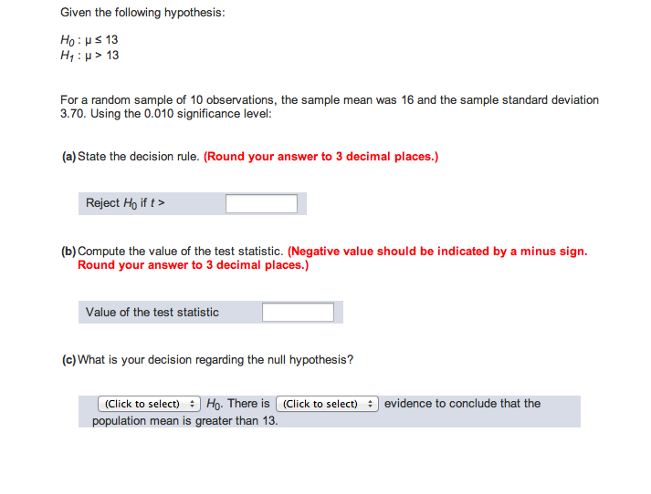 Solved Given the following hypothesis: H0: Mu