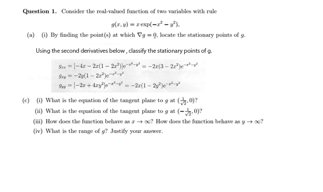 Solved Consider the real-valued function of two variables | Chegg.com