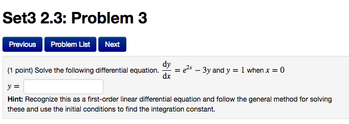 Solved Solve the following differential equation. dy/dx = | Chegg.com