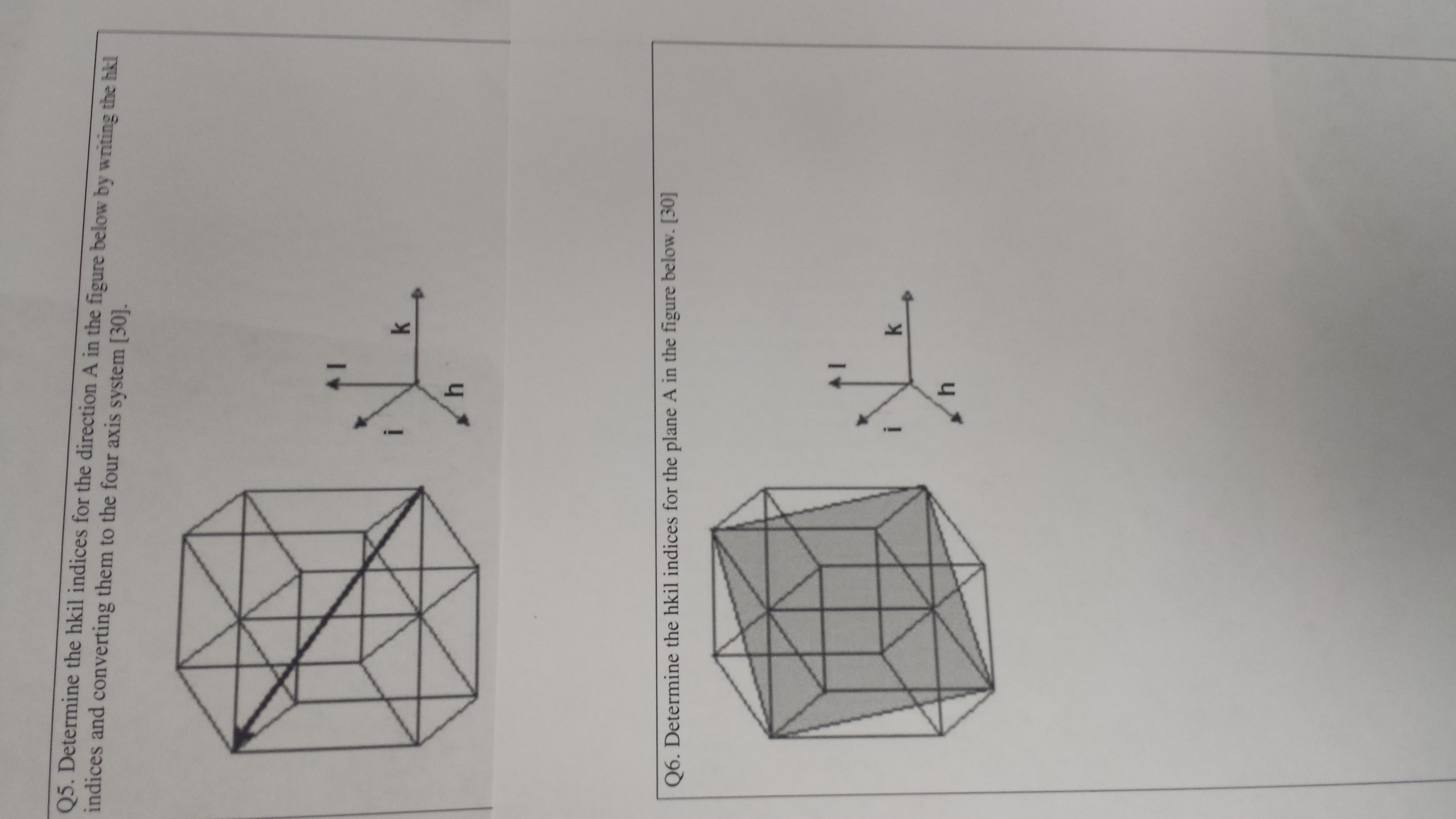 Solved Determine the hkil indices for the direction A in the | Chegg.com
