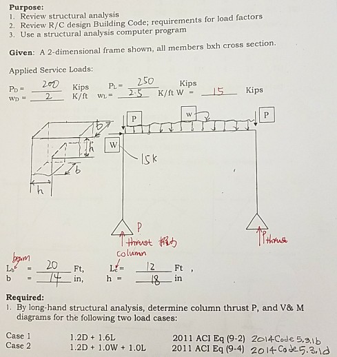Solved Purpose: 1. Review structural analysis 2. Review R/C | Chegg.com