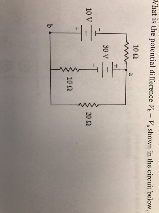 Solved What is the potential difference Vb-Va shown in the | Chegg.com