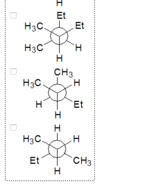 Solved Choose the eclipsed and staggered Newman | Chegg.com