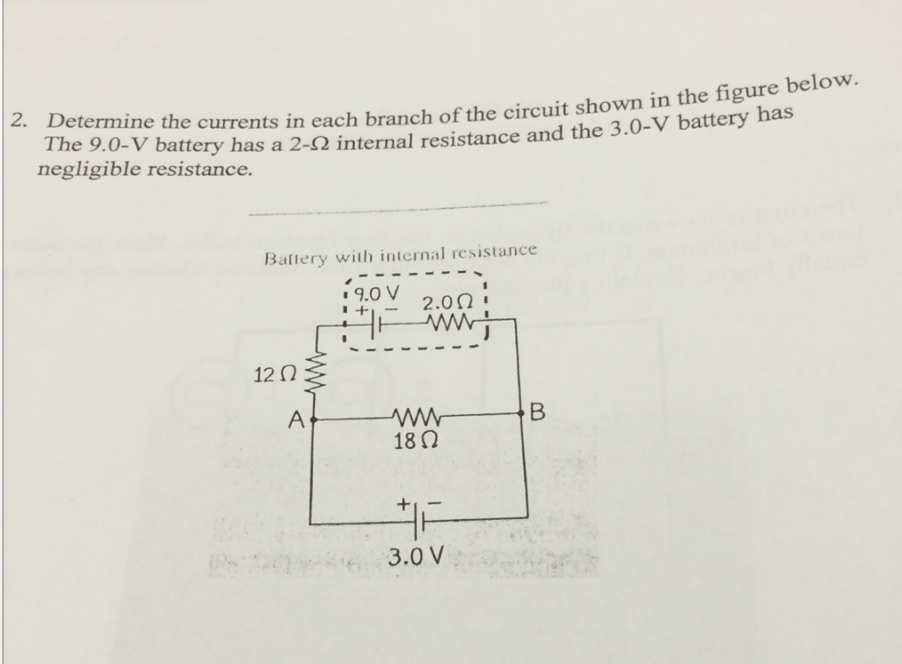 Solved Determine the currents in each branch of the circuit | Chegg.com