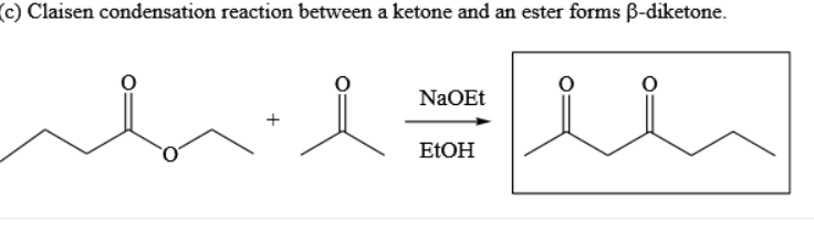 Solved Claisen condensation reaction between a ketone and an | Chegg.com