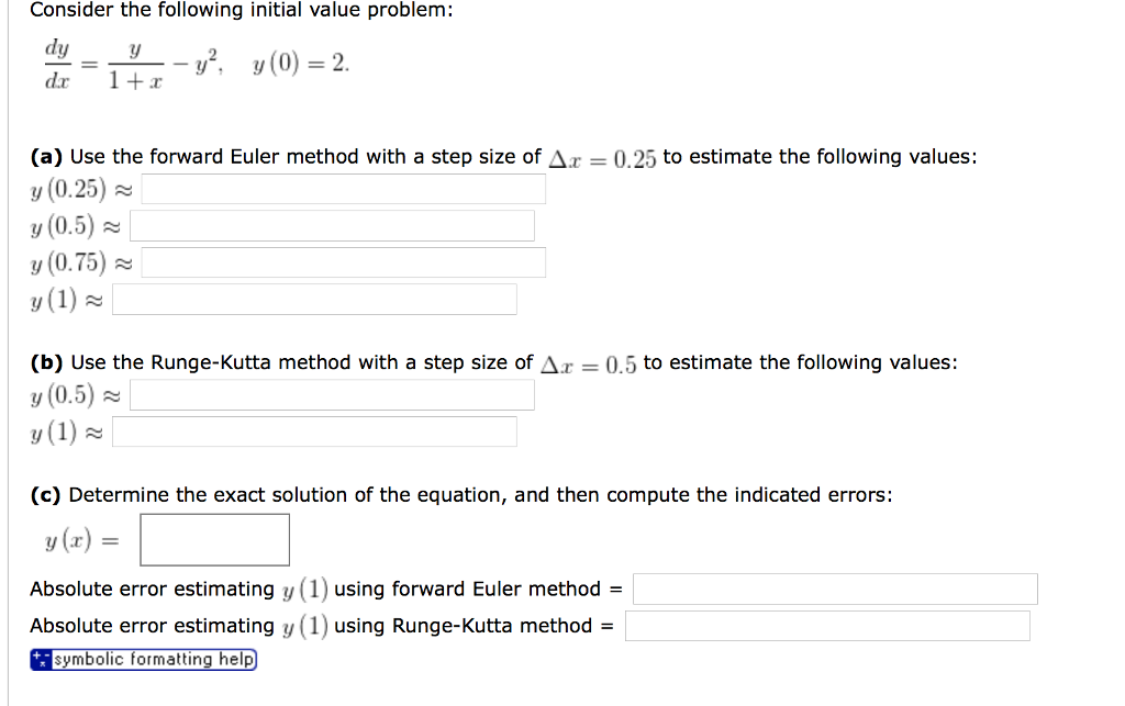 Solved Consider the following initial value problem: dx 1+a | Chegg.com