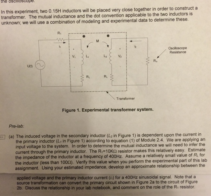 Solved experimental transformer system | Chegg.com