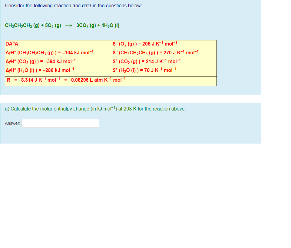 Solved Consider the following reaction and data in the | Chegg.com