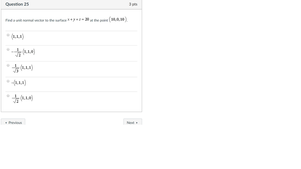 Solved Find A Unit Normal Vector To The Surface X Y Z