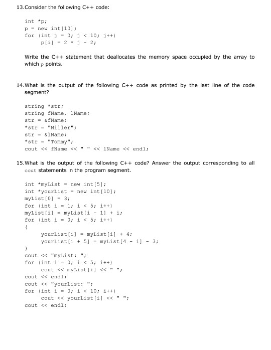 Solved 1 Assuming Arr Is An Array Of Ints Will Each Of The