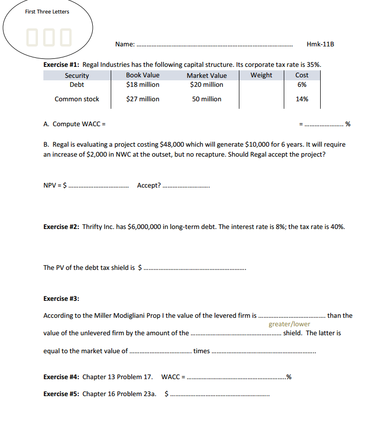 Solved Finance homework problem want all correct | Chegg.com