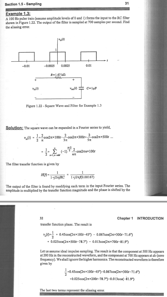In Example 1.3, an expression for Vin(t) is | Chegg.com