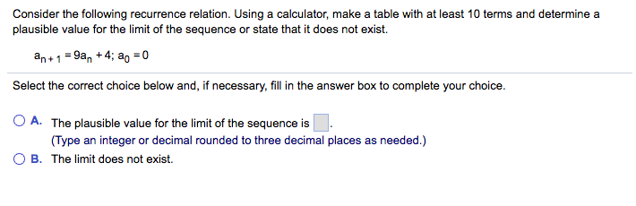 Solved Several terms of a sequence fan ns 1 are given below. | Chegg.com