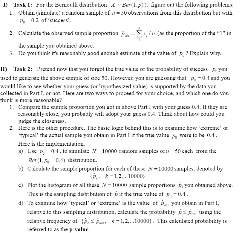 Solved For the Bernoulli distribution X Tilde Ber(1, p)), | Chegg.com