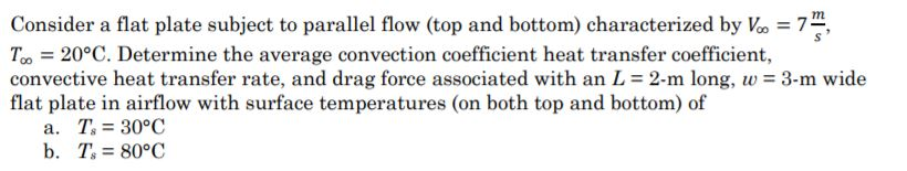 Solved Consider a flat plate subject to parallel flow (top | Chegg.com