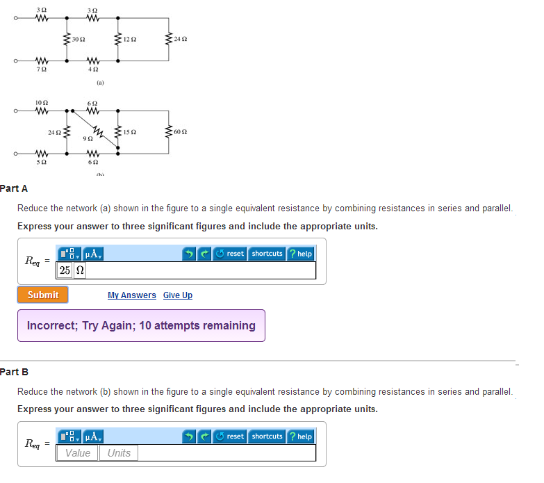 Solved Reduce the network (a) shown in the figure to a | Chegg.com