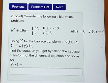 Solved Consider the following initial value problem: y" + | Chegg.com