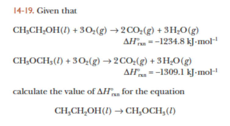 Solved Given that CH_3CH_2OH(l) + 3O_2(g) rightarrow | Chegg.com