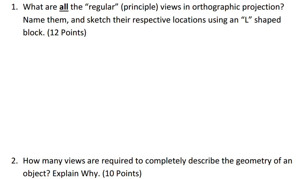 Solved What are all the "regular" (principle) views in | Chegg.com