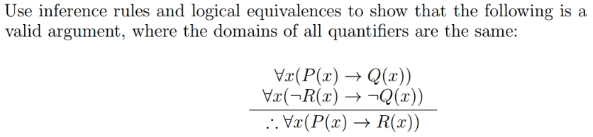Solved Use inference rules and logical equivalences to show | Chegg.com