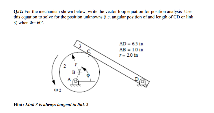 Solved Q# 2: For the mechanism shown below, write the vector | Chegg.com