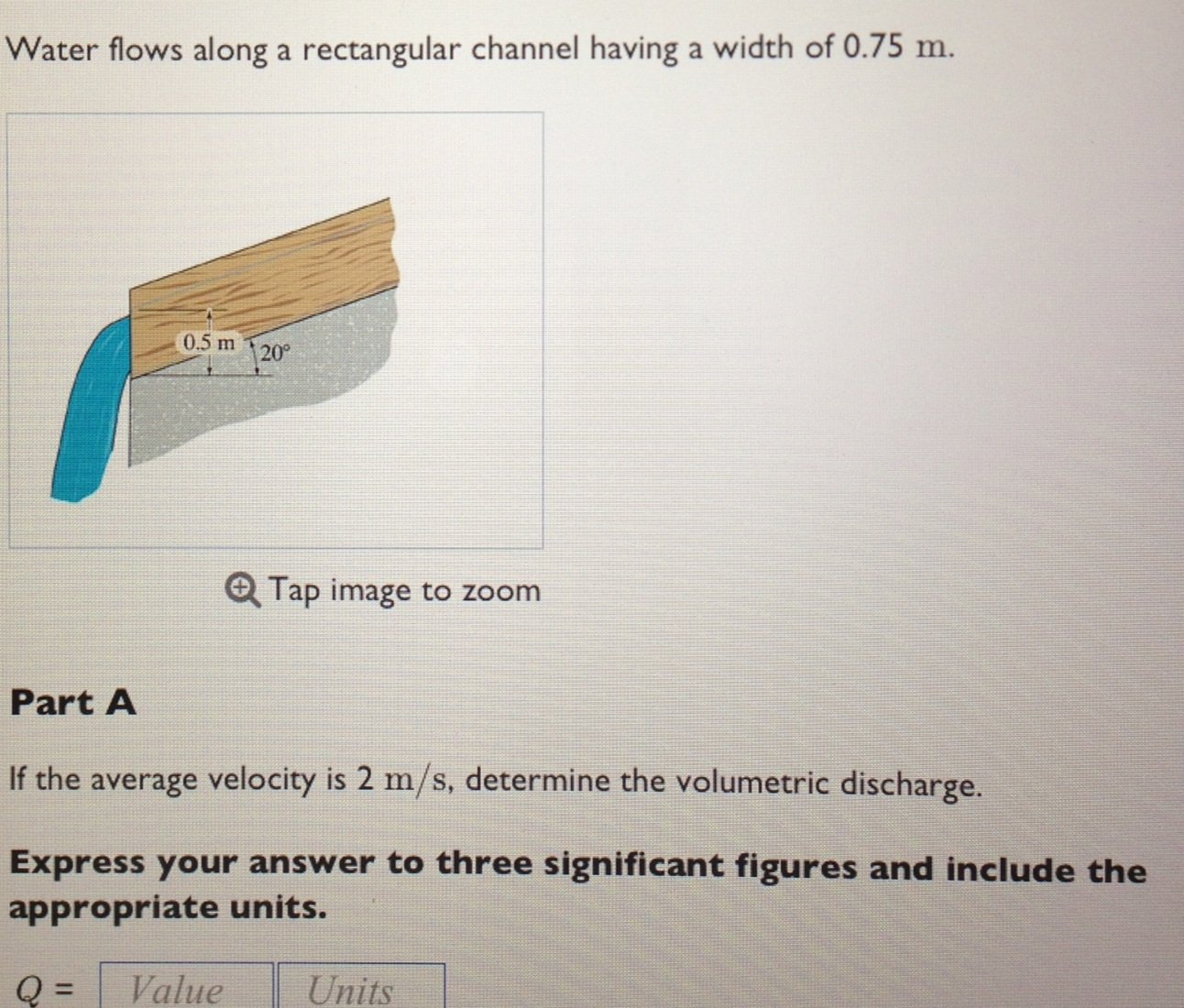 Solved Water flows along a rectangular channel having a | Chegg.com